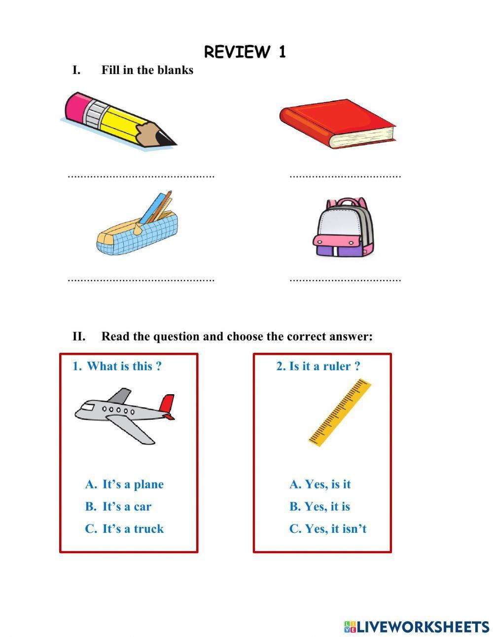 School things online exercise for Grade 3 | Live Worksheets