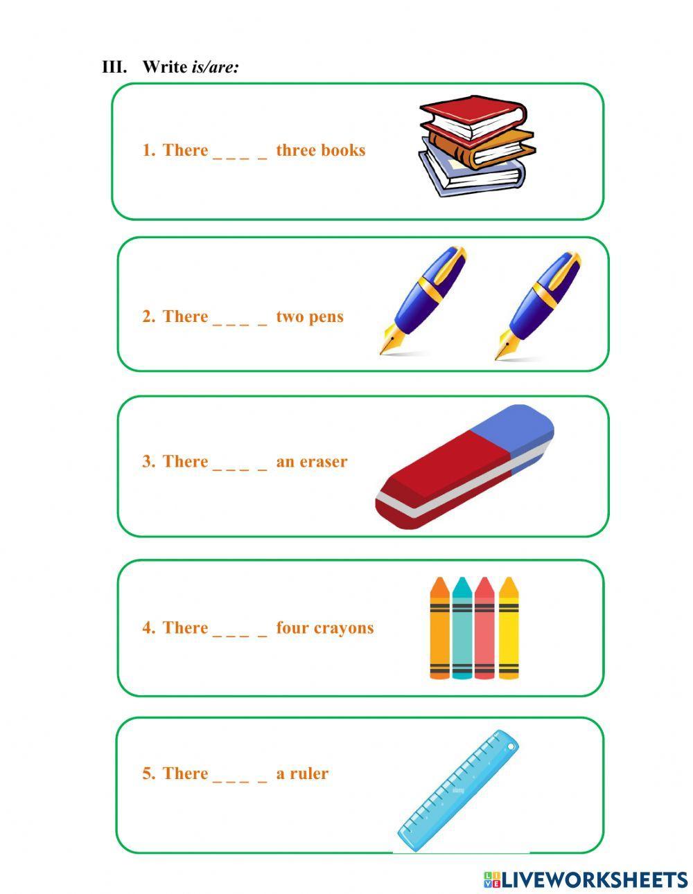 School things online exercise for Grade 3 | Live Worksheets
