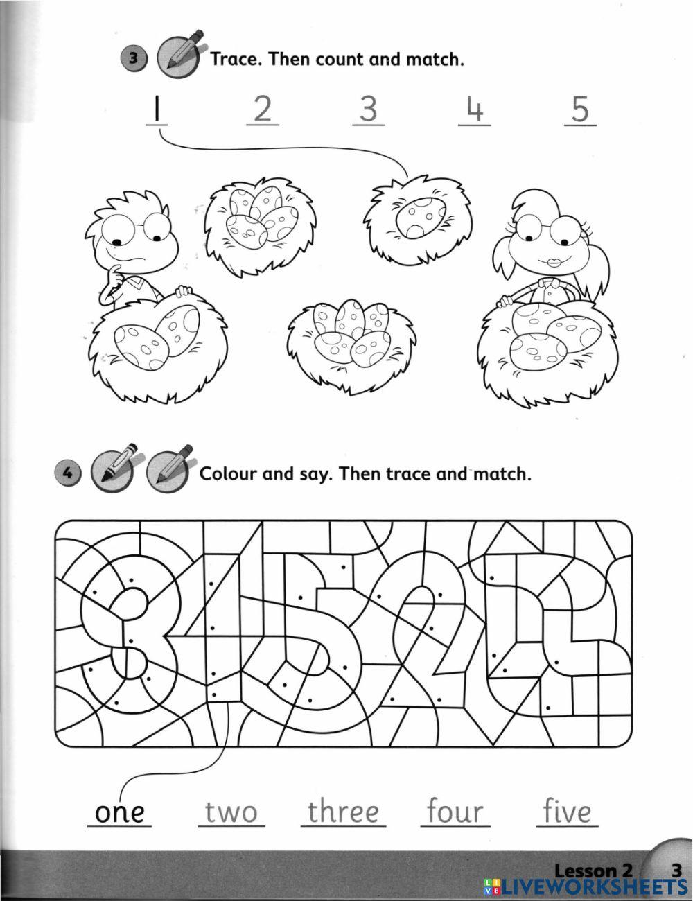 Color and number worksheet | Live Worksheets