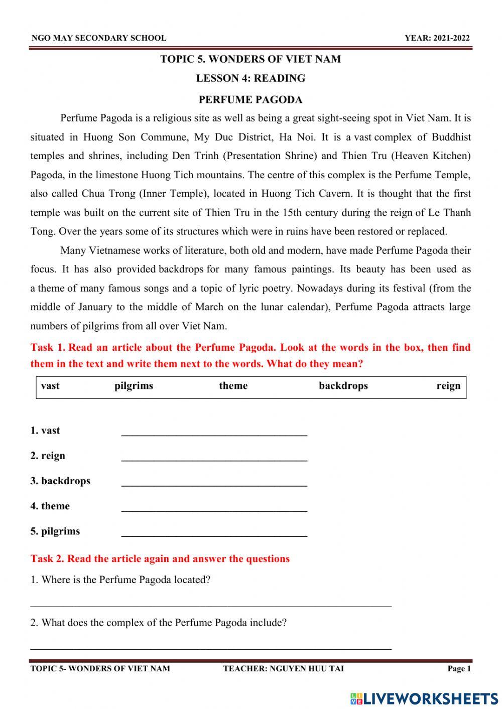 E.9-topic 5-reading 1708436 | NGUYEN HUU TAI | Live