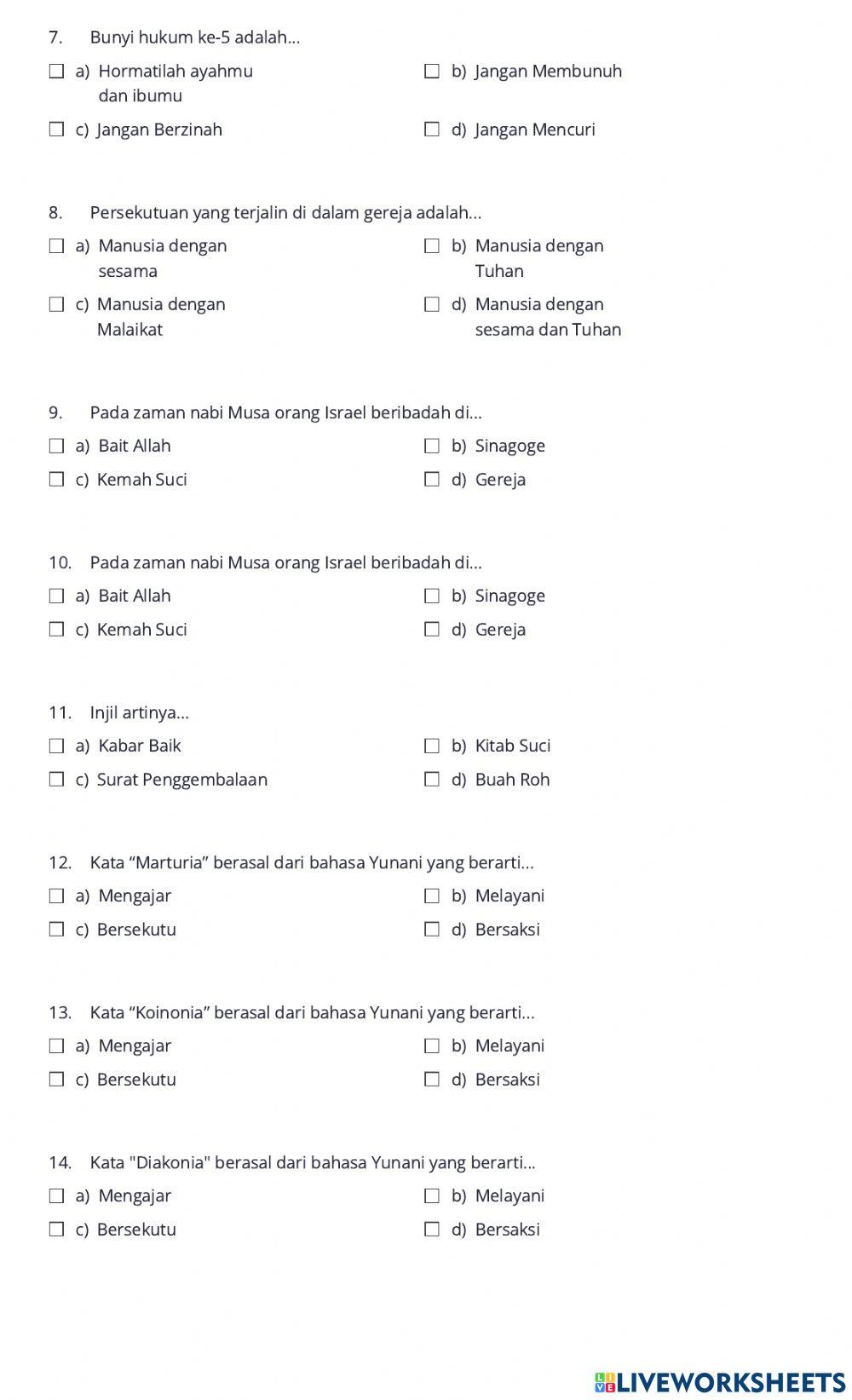 Kristen 2021 worksheet | Live Worksheets