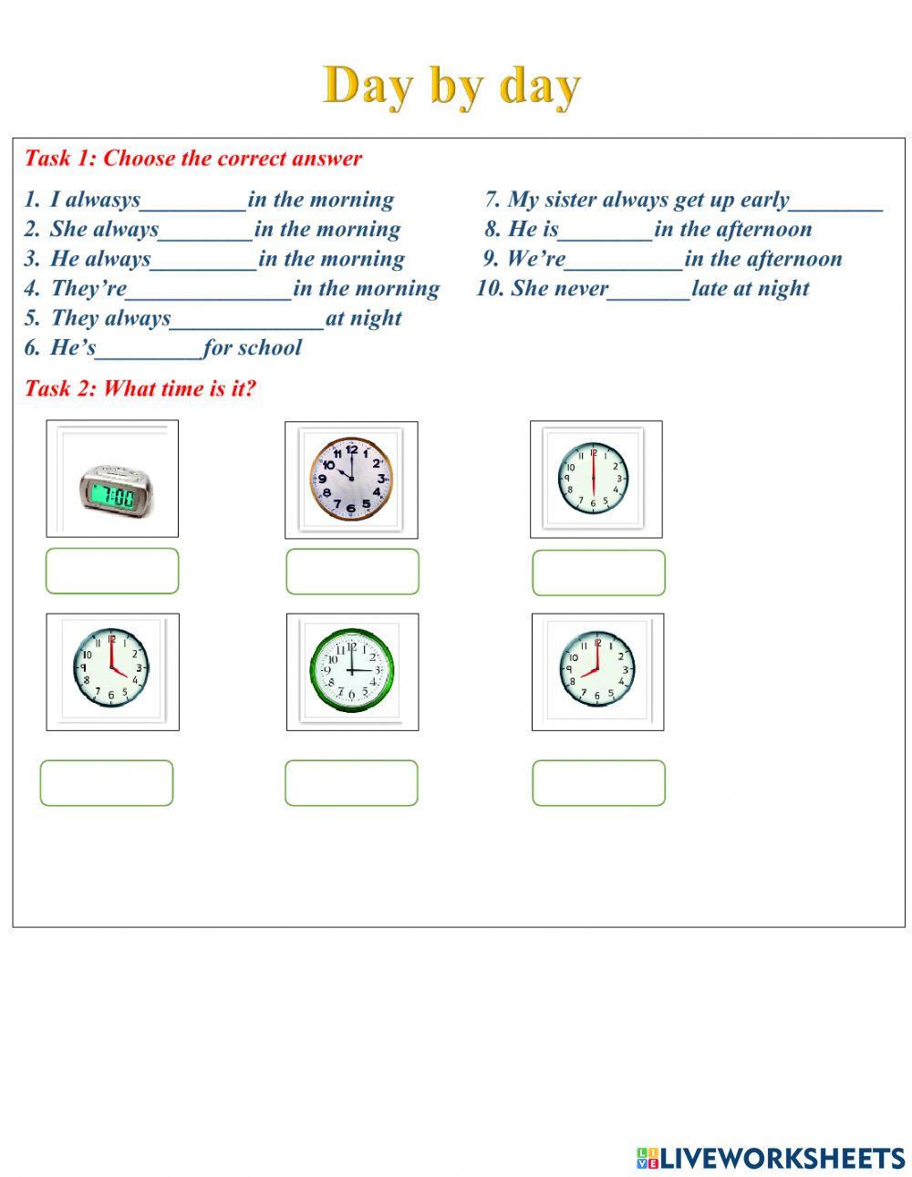 Day by day 1709070 | Phuongnt1212 | Live Worksheets