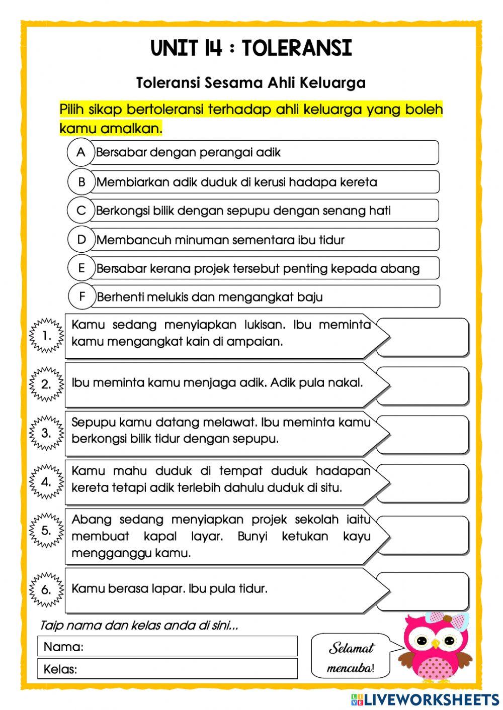 P.Moral Thn 2 : Toleransi (Mengamalkan Sikap Bertoleransi terhadap Ahli ...