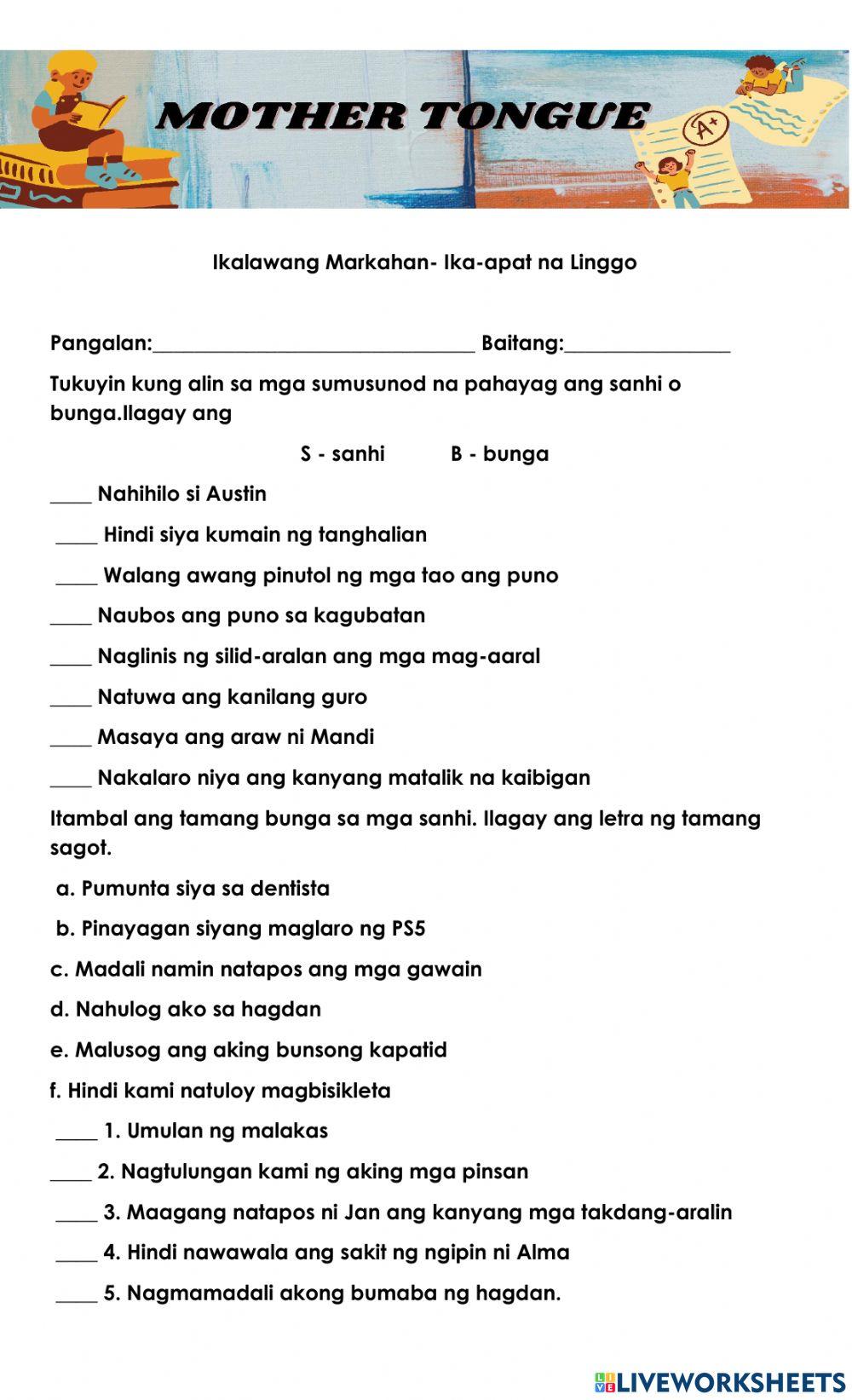 Mtb week 4 | Free Interactive Worksheets | 1709263