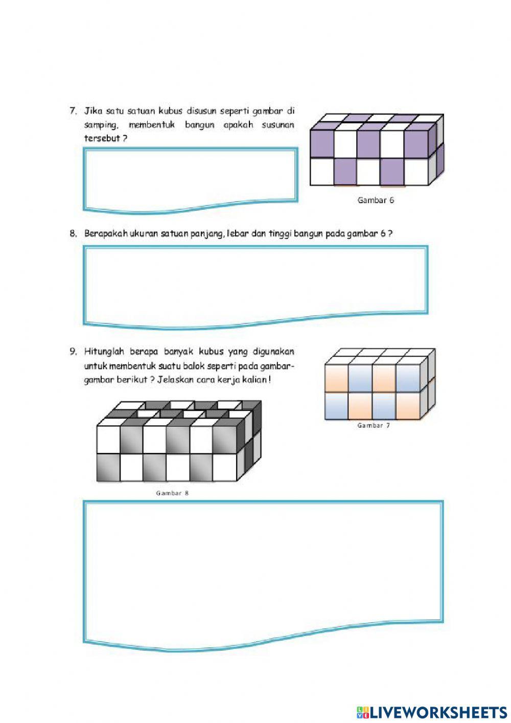 Lkpd matematika volume balok dan kubus worksheet | Live Worksheets