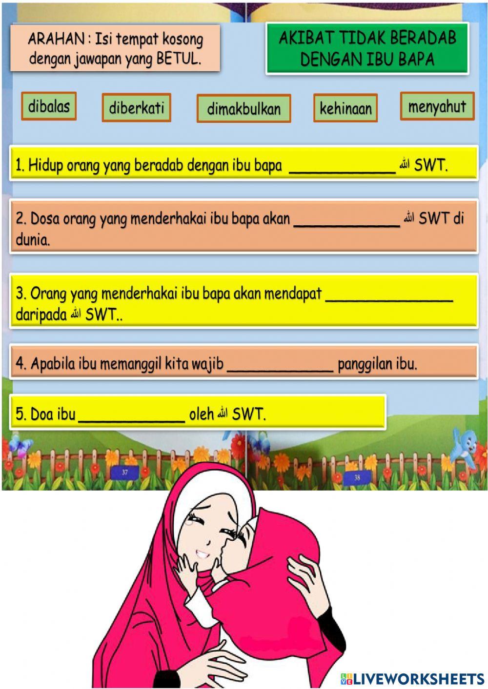 Akibat tidak beradab dengan ALLAH SWT worksheet | Live Worksheets