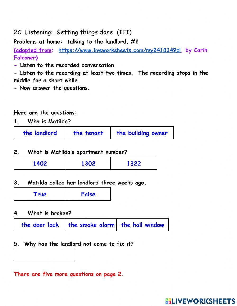 Fixing problems… | Free Interactive Worksheets | 1710529