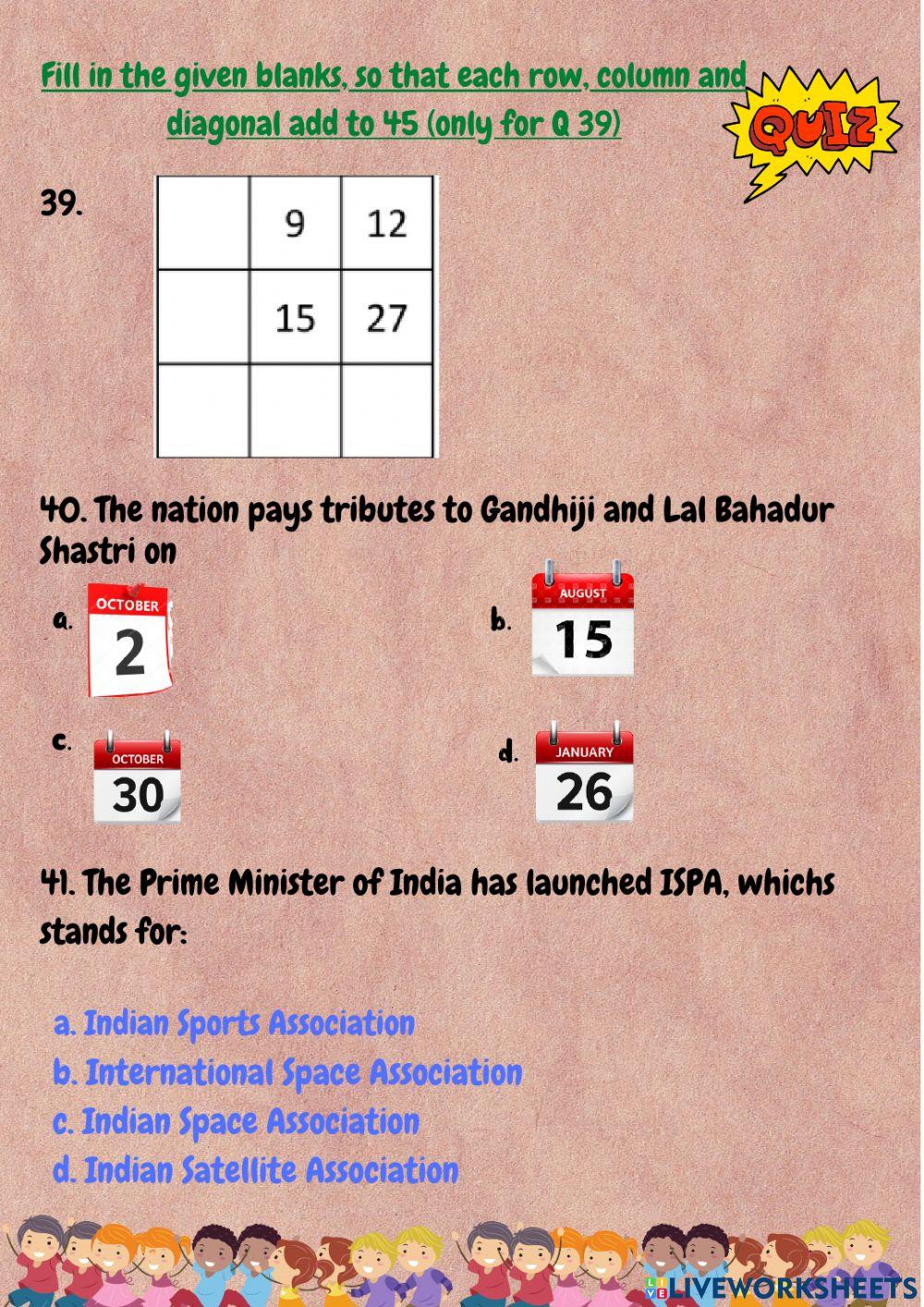 General Knowledge online worksheet for Grade 3 | Live Worksheets