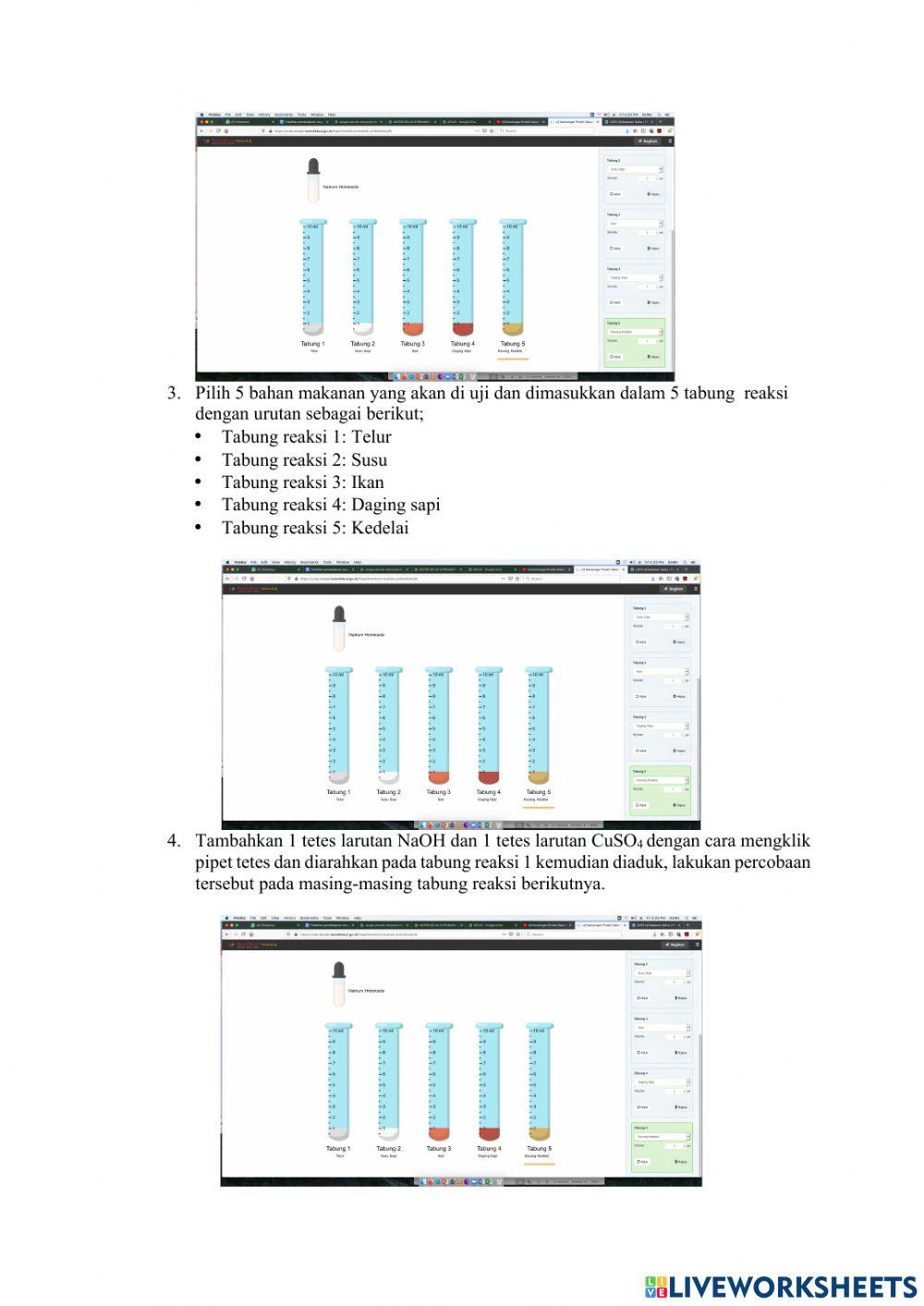 uji makanan online exercise for | Live Worksheets