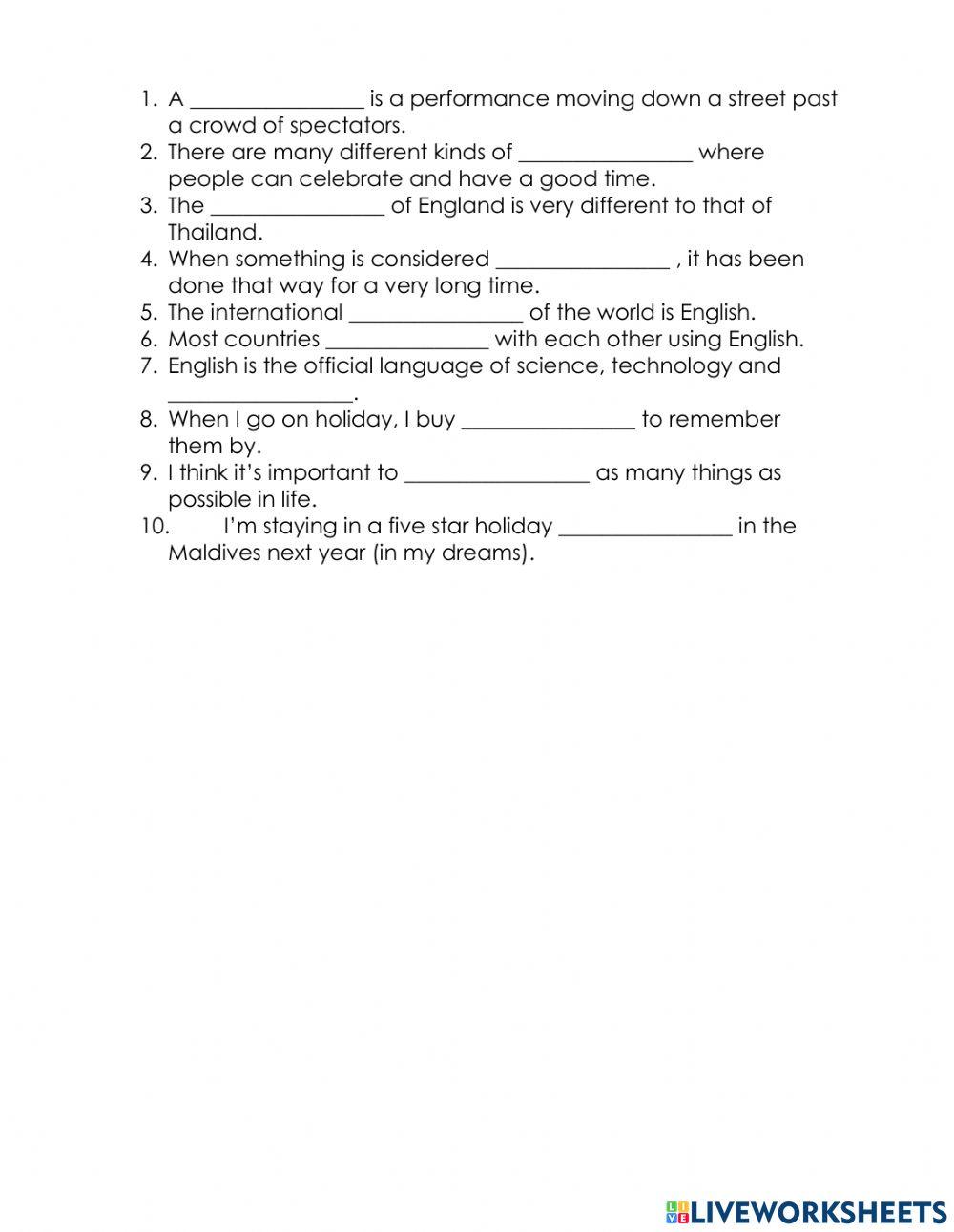 Grade 9 Language PA2 Semester 2 online exercise for | Live Worksheets
