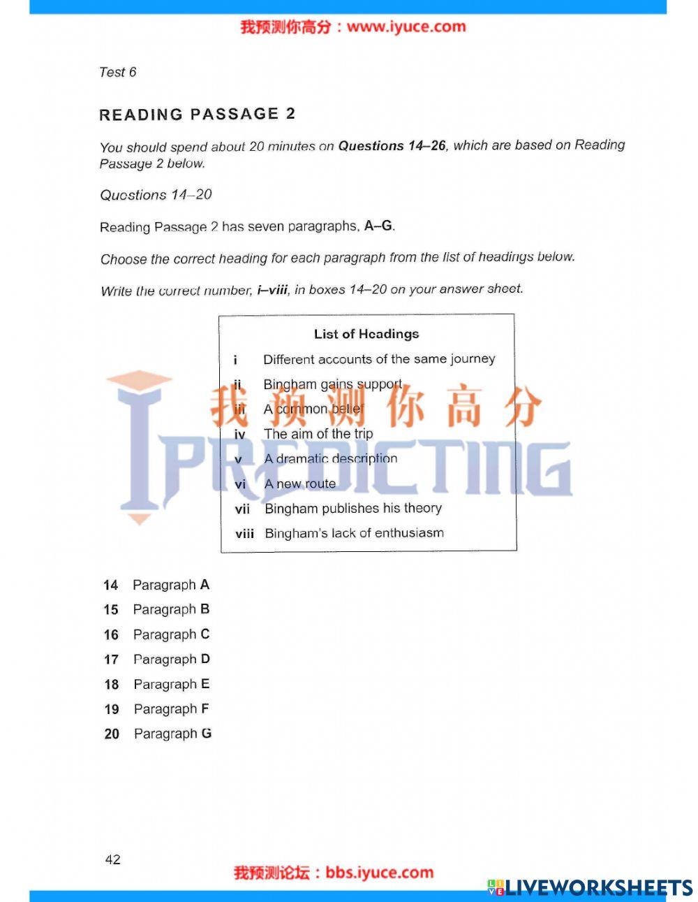 Foundation reading HW | donovantrung | Live Worksheets