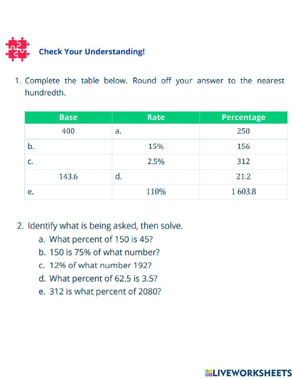 Finding Rate an… | Free Interactive Worksheets | 1712461