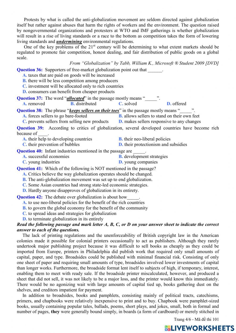 1712477 | Trial test | Vân Thùy | LiveWorksheets