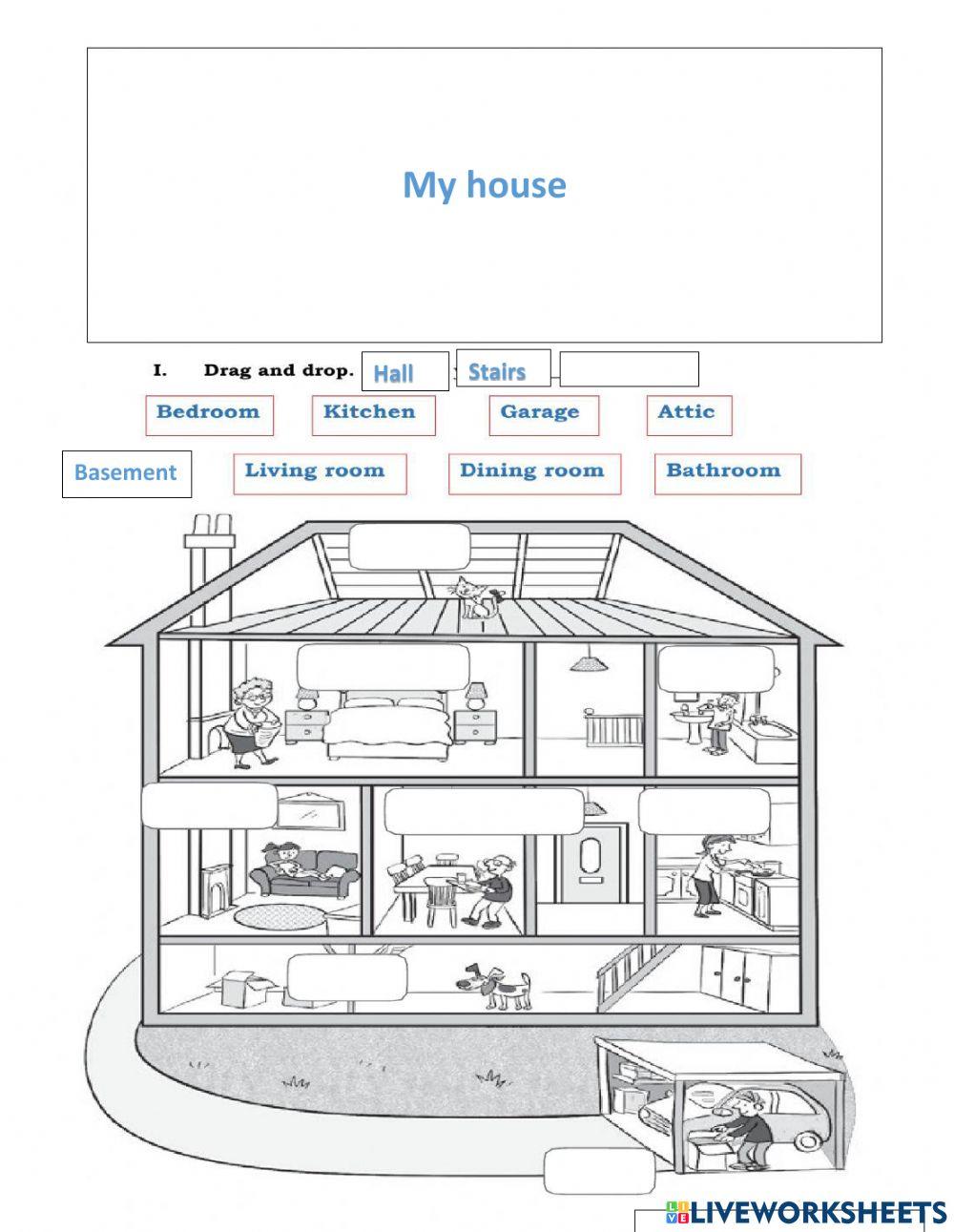 House rooms interactive worksheet for 3rd | Live Worksheets