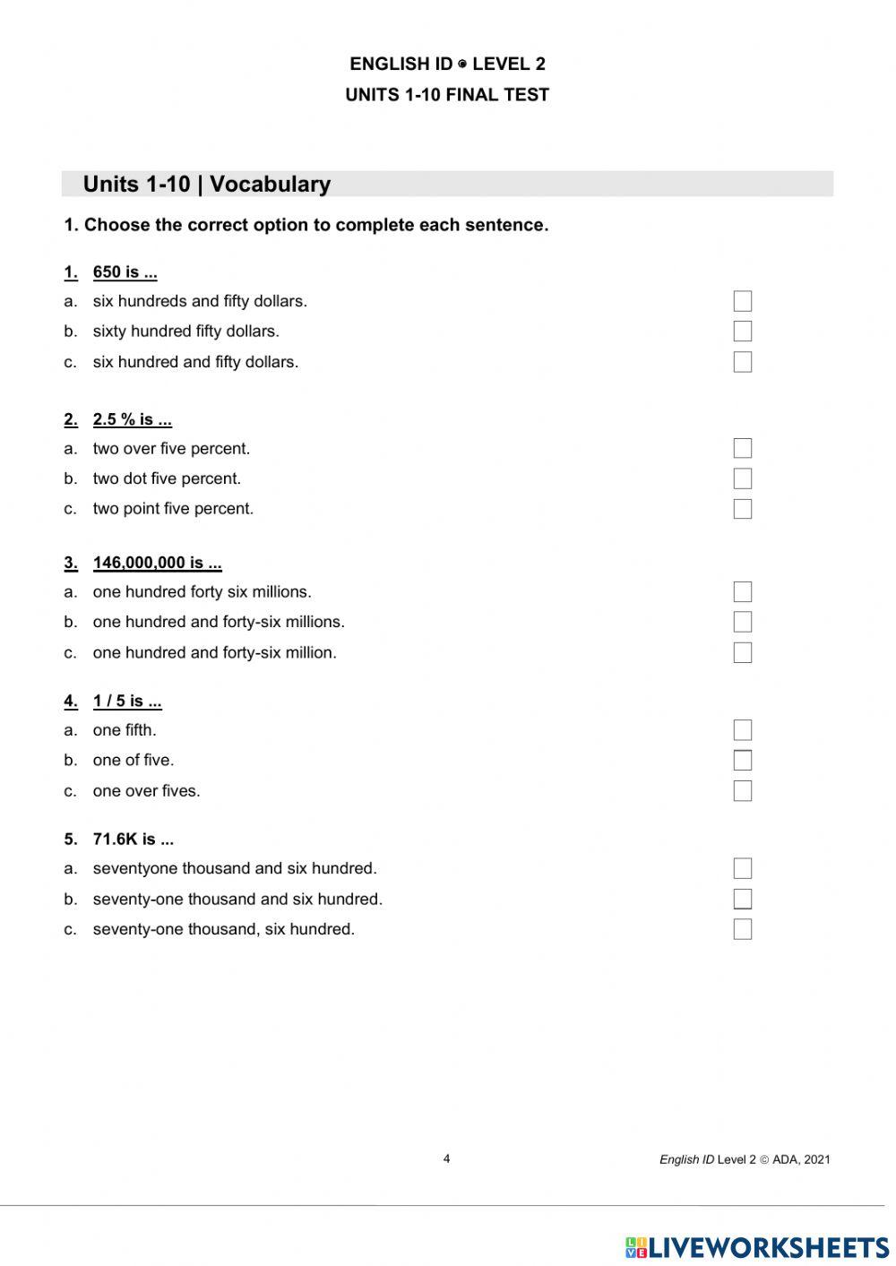 English ID 2 FI… | Free Interactive Worksheets | 6794029