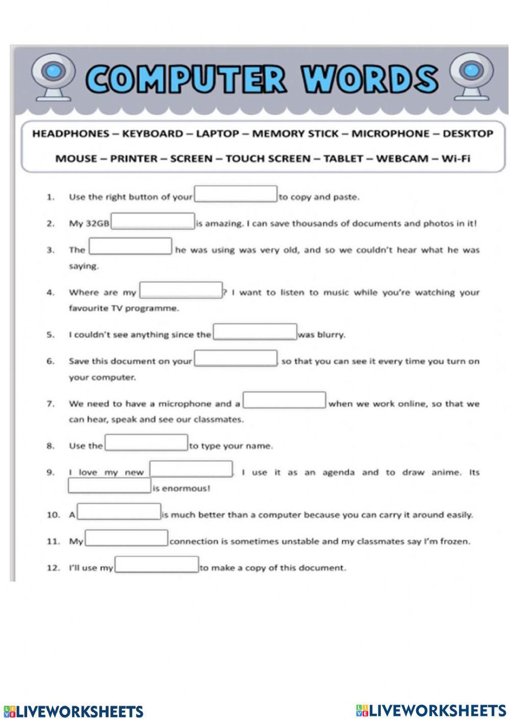 Technology online exercise for English | Live Worksheets