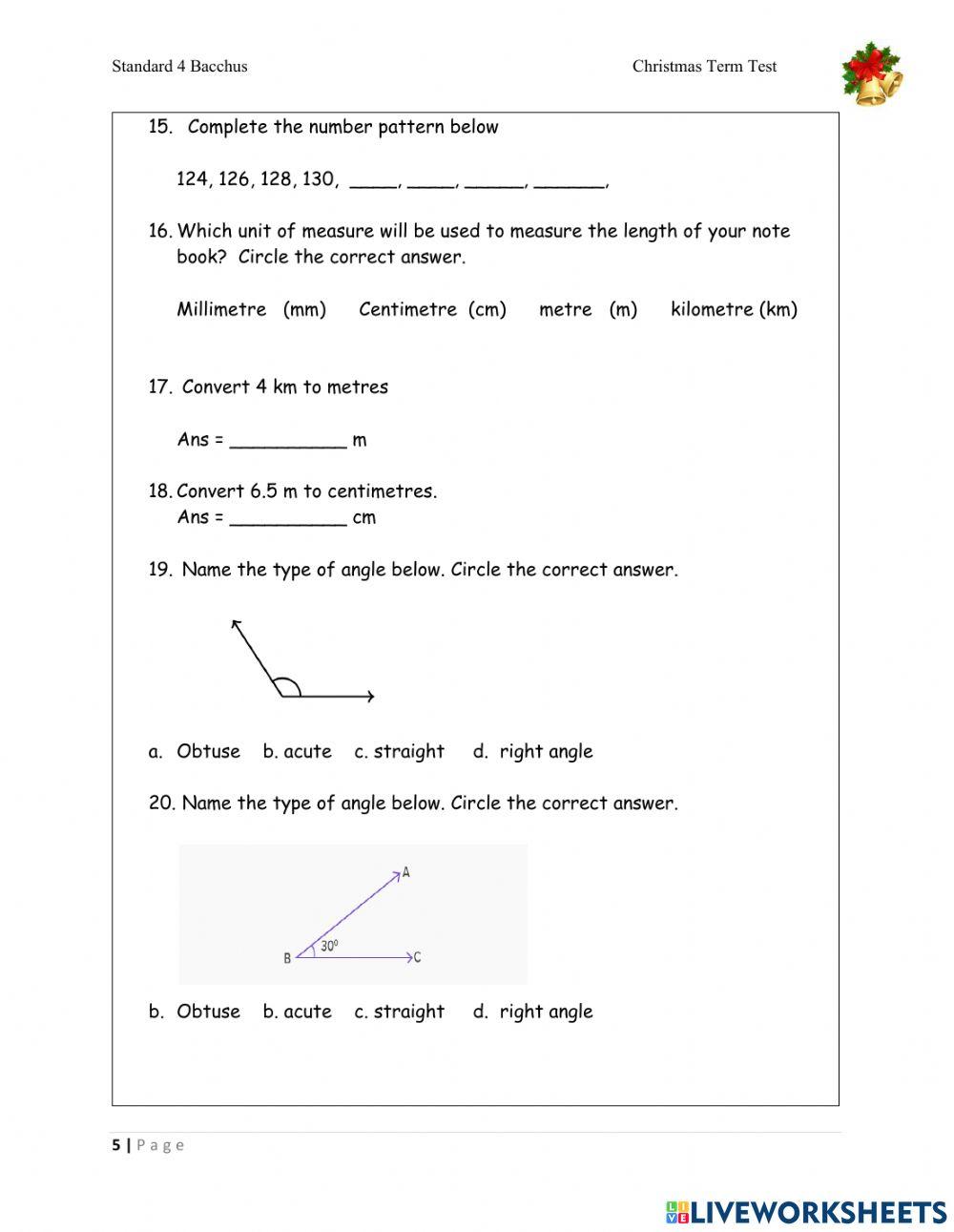 Std.4 mathemati… | Free Interactive Worksheets | 4221066