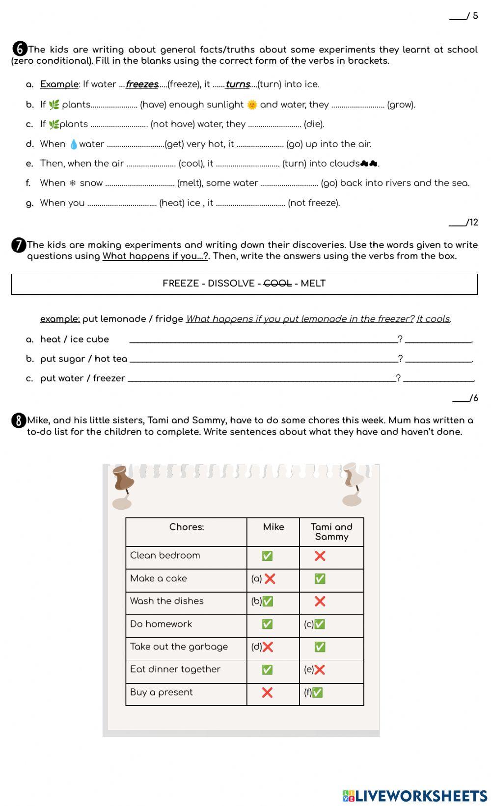 Fourth Term Test interactive worksheet | Live Worksheets