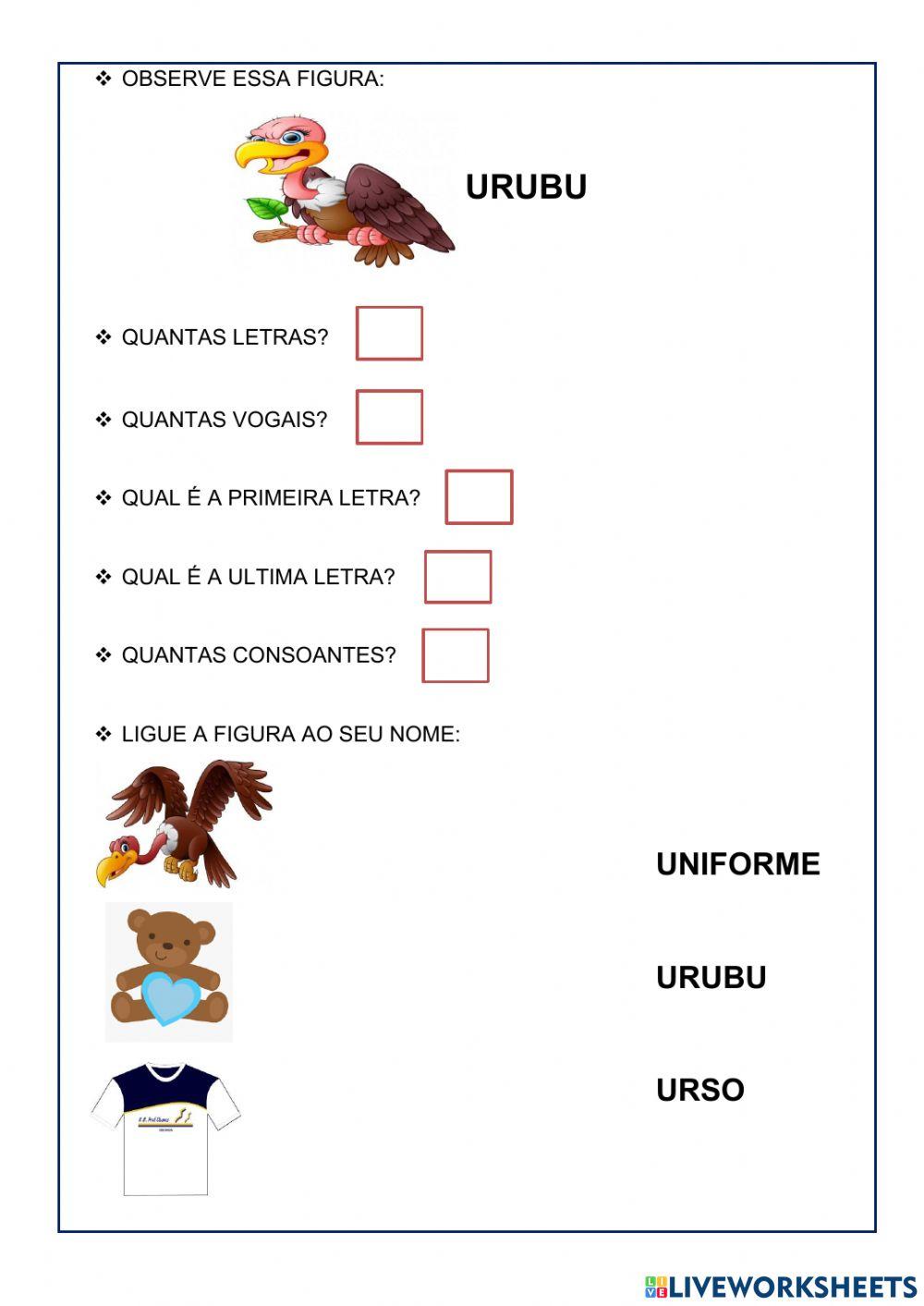 Letra u online practice | Live Worksheets