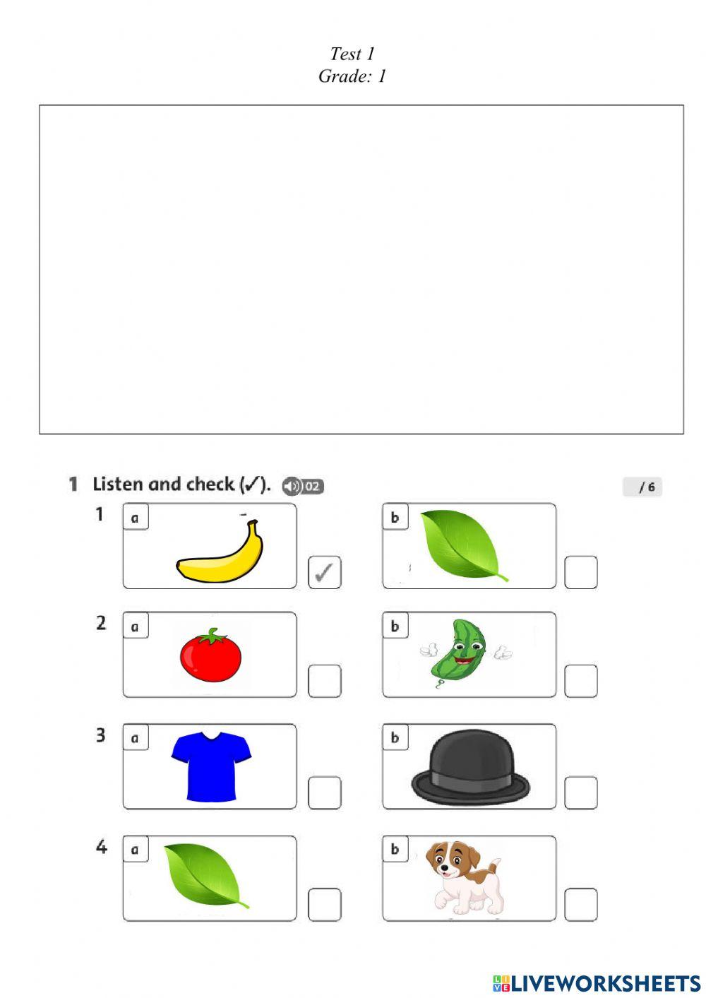 Grade 1 W2 M1 online exercise for | Live Worksheets