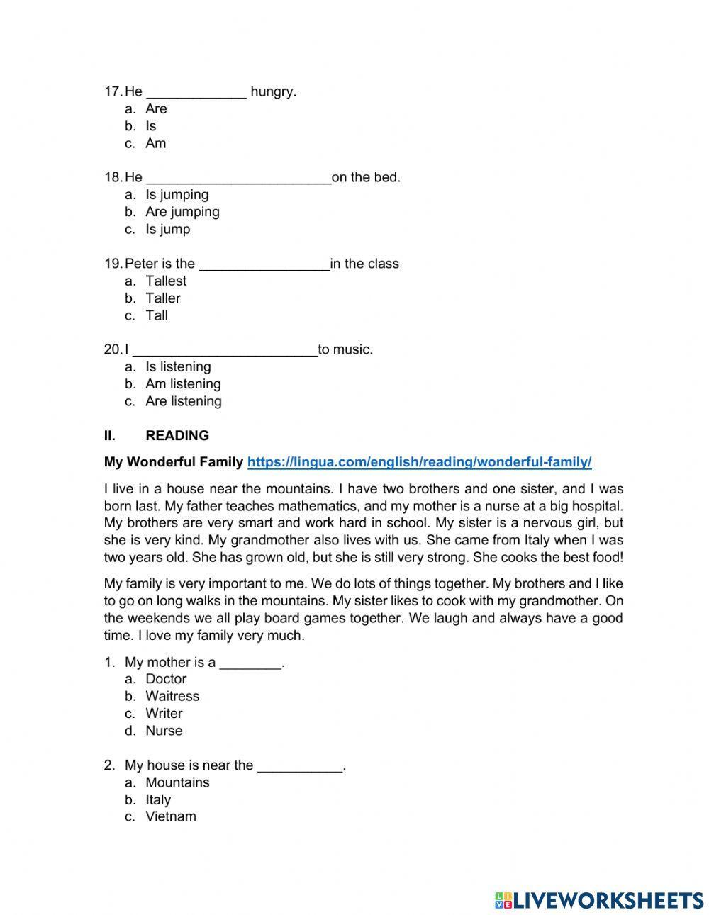 1725263 | A1 Level Test | teacherwaterlili