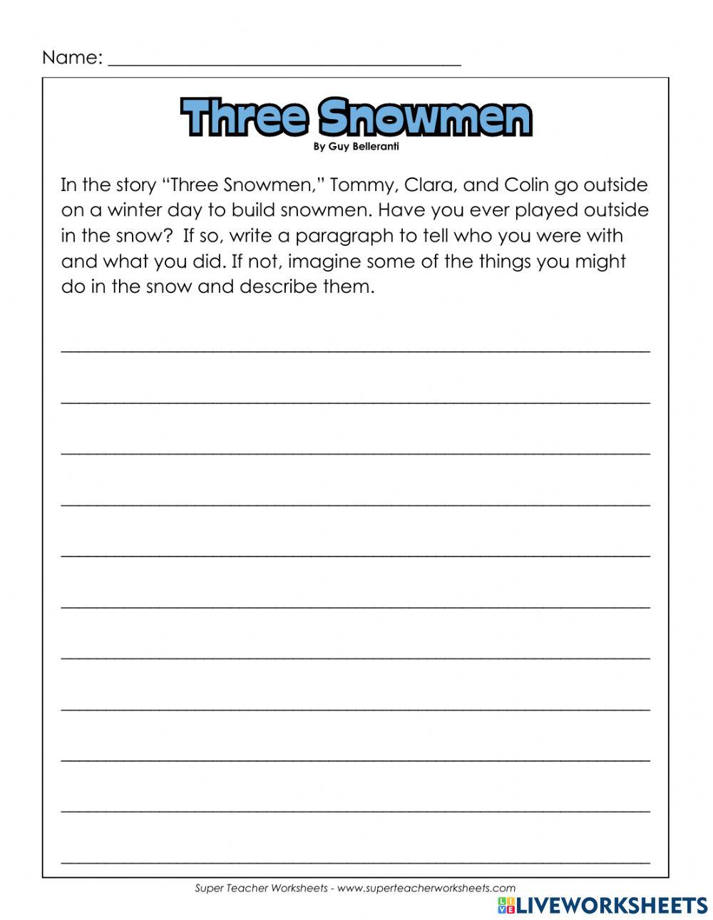 The Snowman online exercise for | Live Worksheets