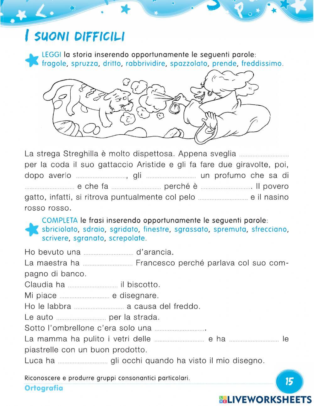 suoni difficili ortografia online exercise for | Live Worksheets