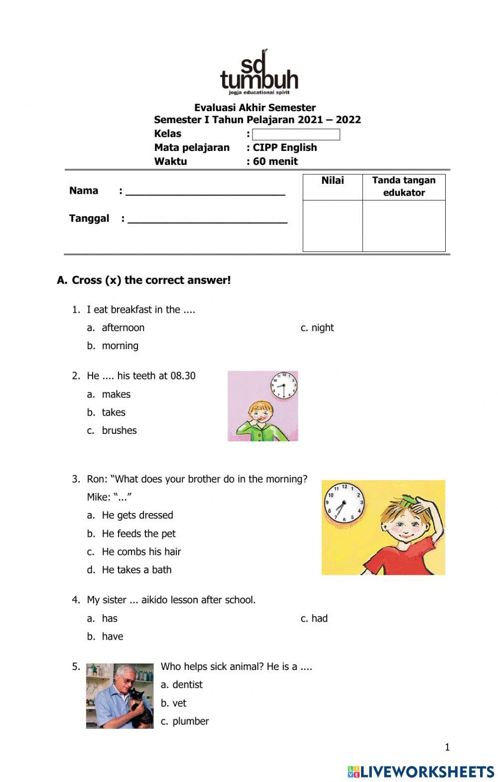 EAS-CIPP English-B online exercise for | Live Worksheets