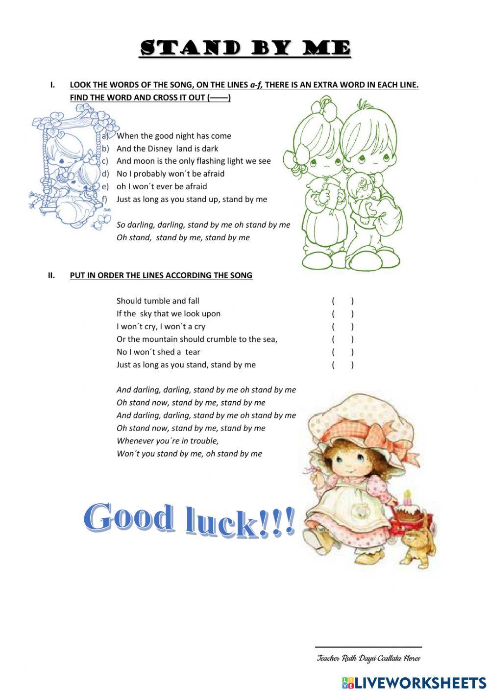 Stand by me | Free Interactive Worksheets | 1715676