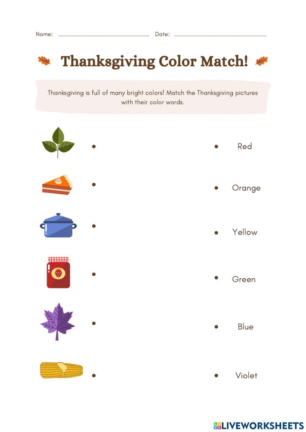 color online exercise for | Live Worksheets