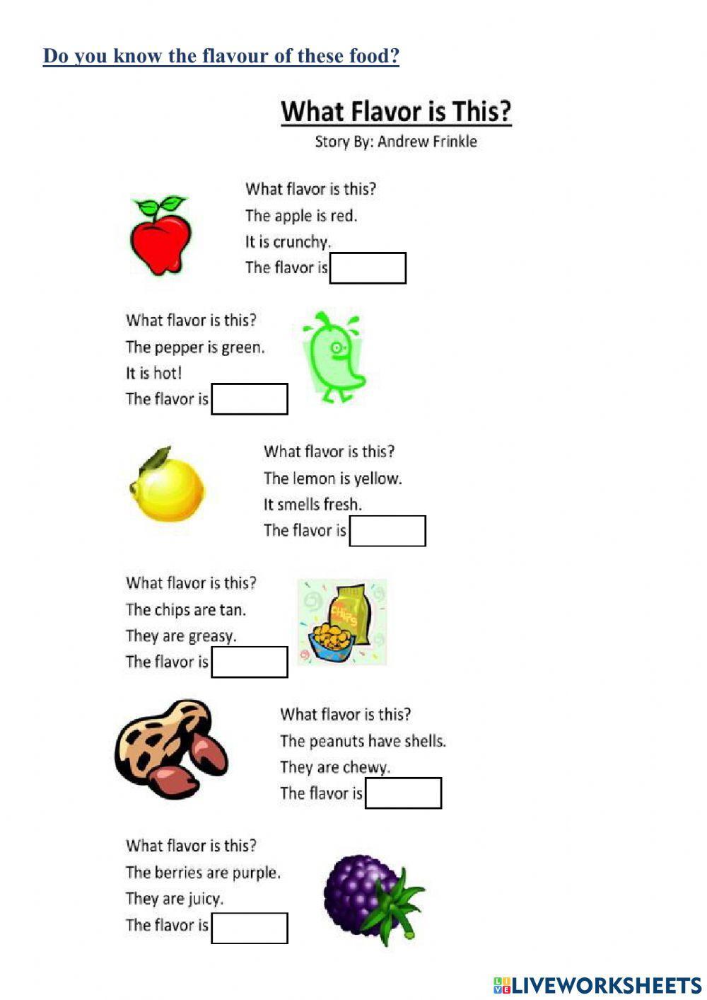 What flavour is this | teacher4920 | Live Worksheets