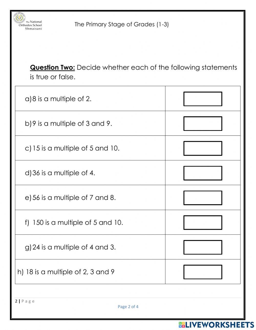 Grade three competition worksheet | Live Worksheets