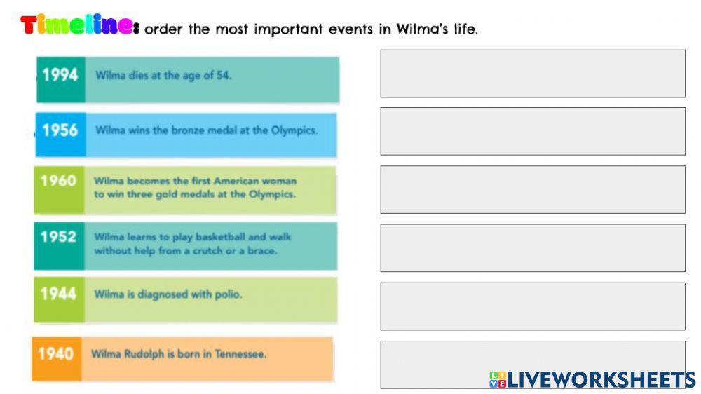 Timeline - Wilm… | Free Interactive Worksheets | 1715855
