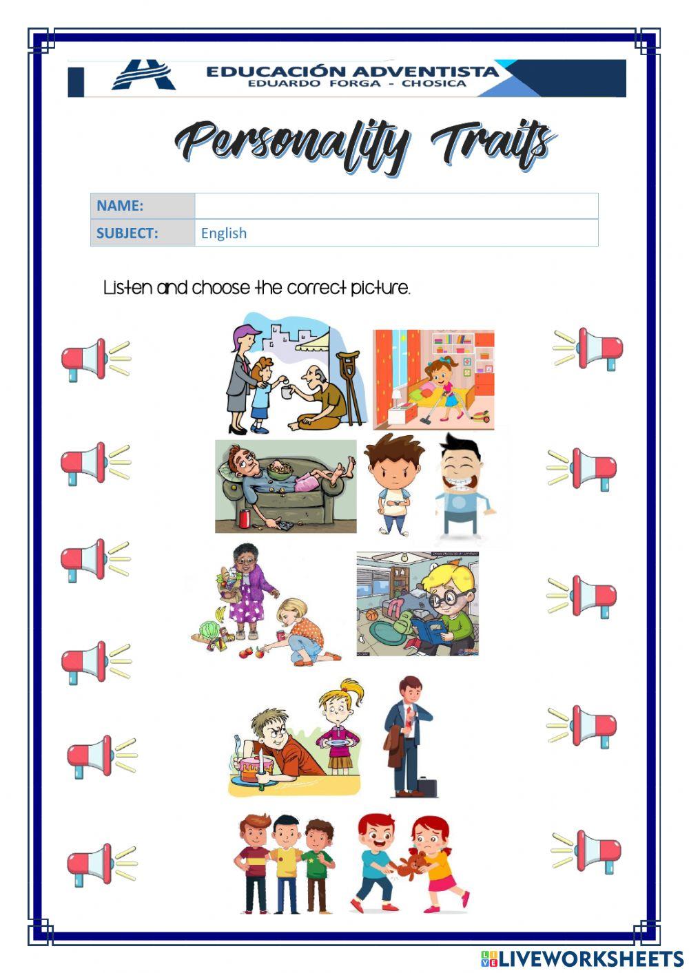 1712694 | Personality | arelyrodriguez | LiveWorksheets