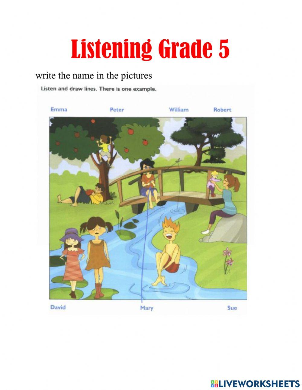 Grade 5 listening test 5259034 | Nguyen thi thu hien