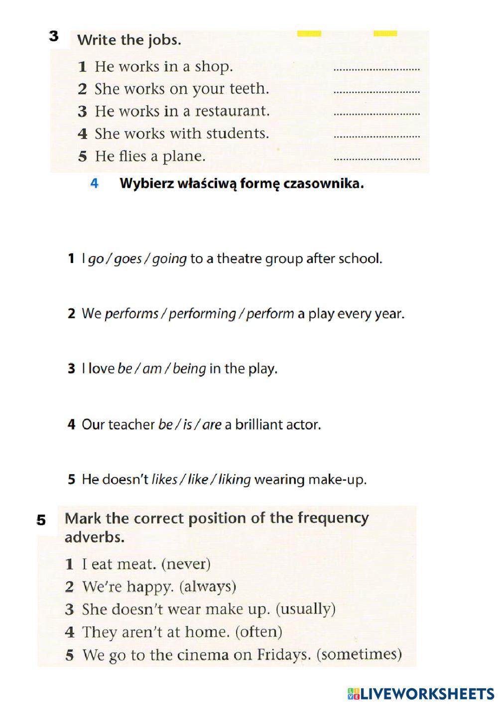 Revision units 1-2 EE2 worksheet | Live Worksheets