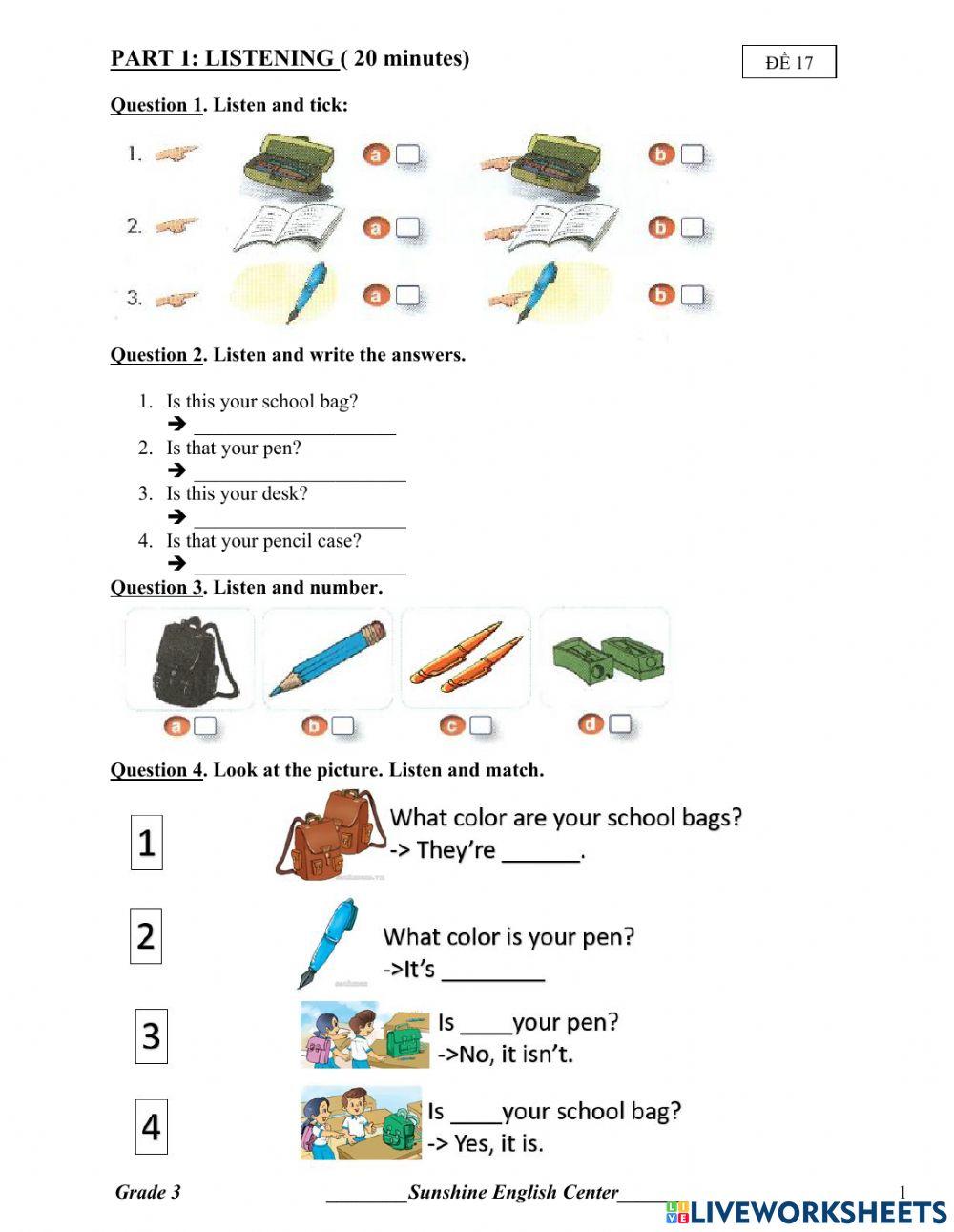 English 2 test 17 unit 9 worksheet | Live Worksheets