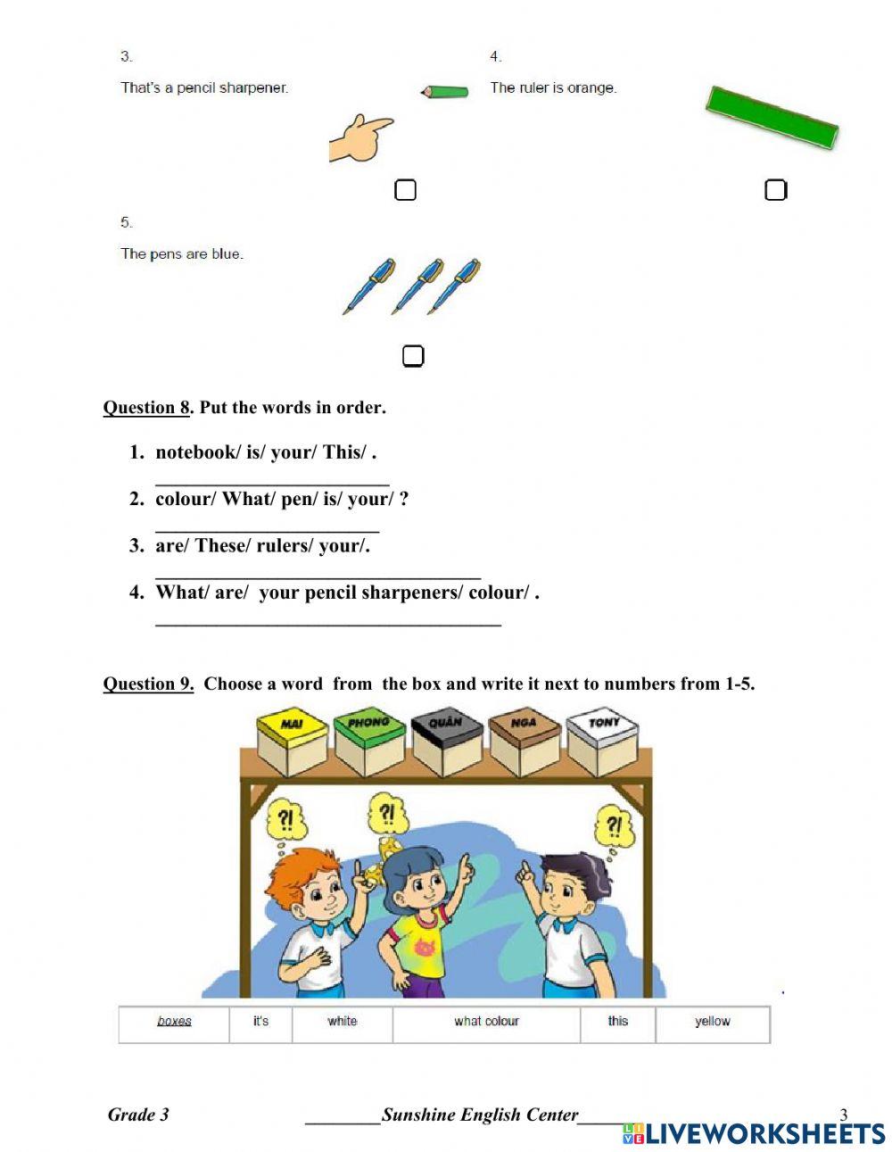 English 2 test 17 unit 9 worksheet | Live Worksheets