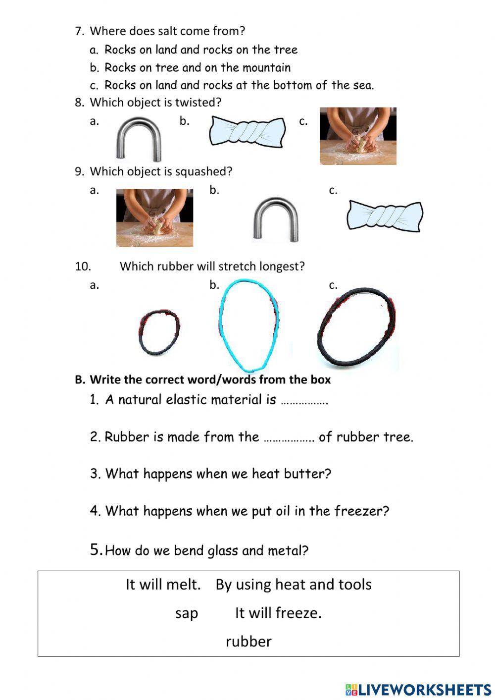 P2 Science unit… | Free Interactive Worksheets | 1717252