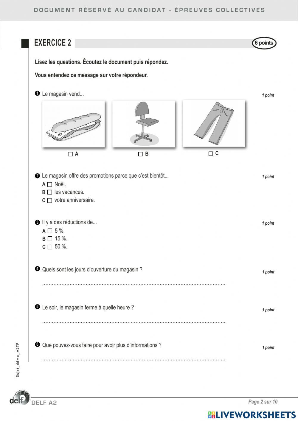 DELF au Niveau A2-2 3504777 | Ningjolie | Live