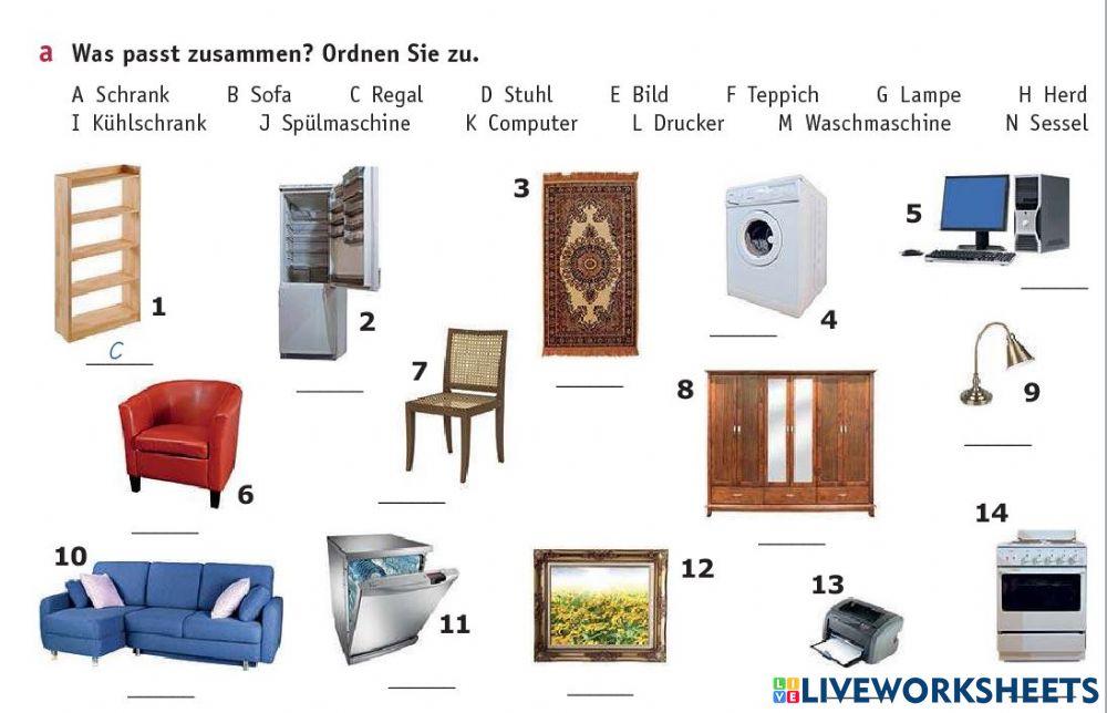 Möbel A1 online exercise for | Live Worksheets