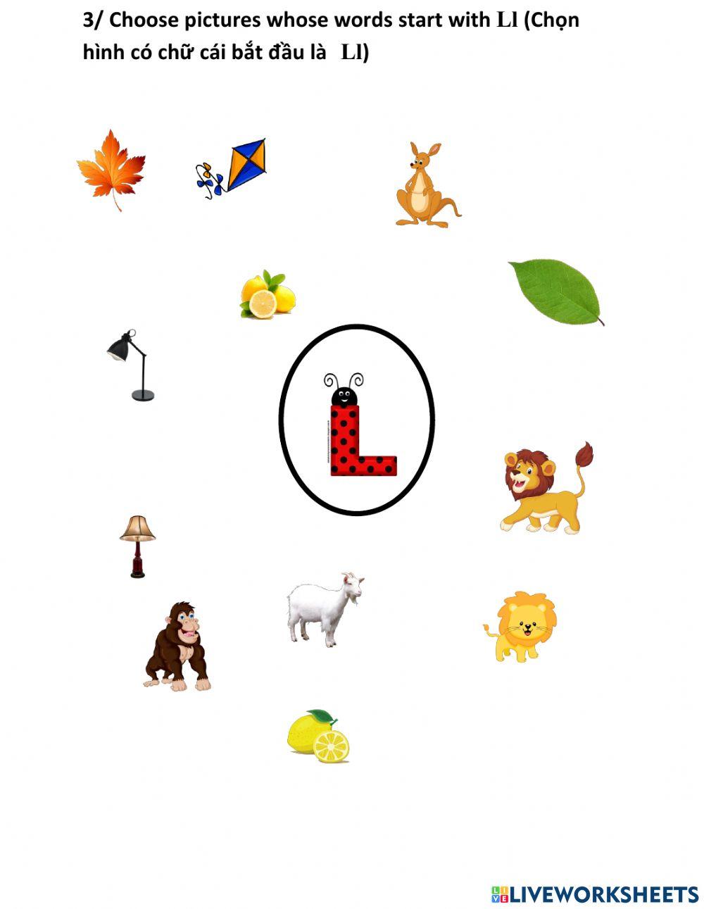 Letter L 0823 | Nguyen Thuy Trang | Live Worksheets