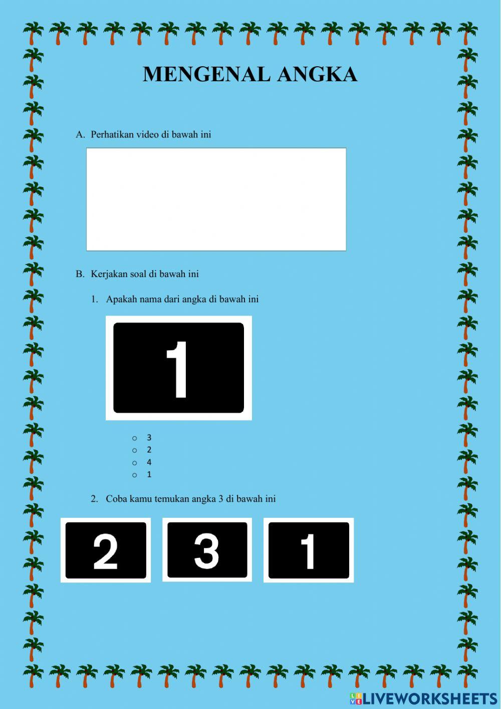 Mengenal angka online activity | Live Worksheets