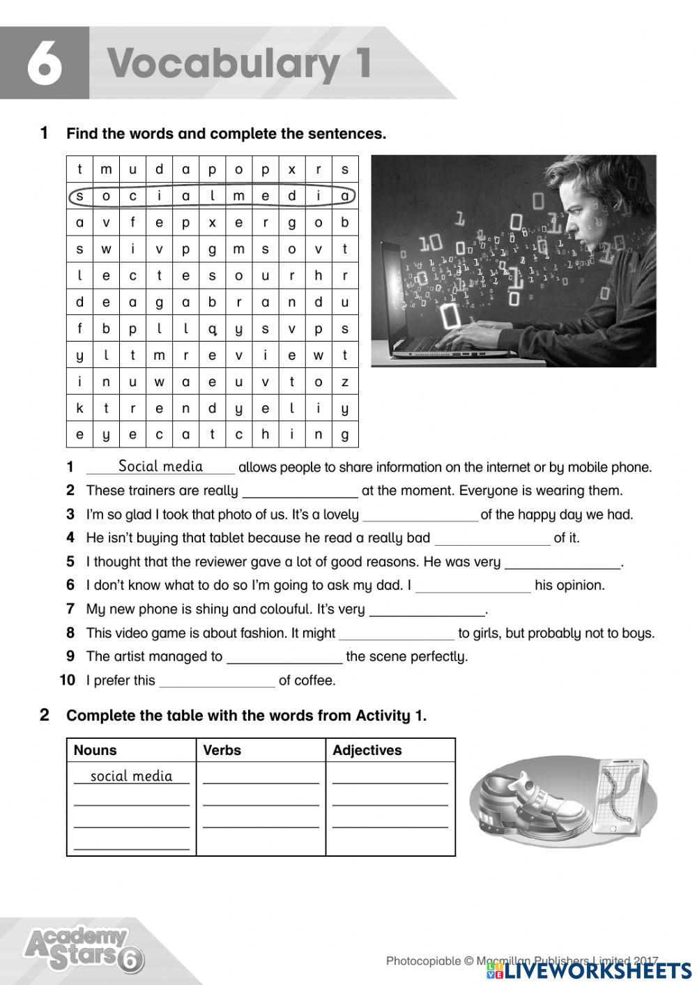 VOCABULARY PRACTICE UNIT 6 online exercise for | Live Worksheets