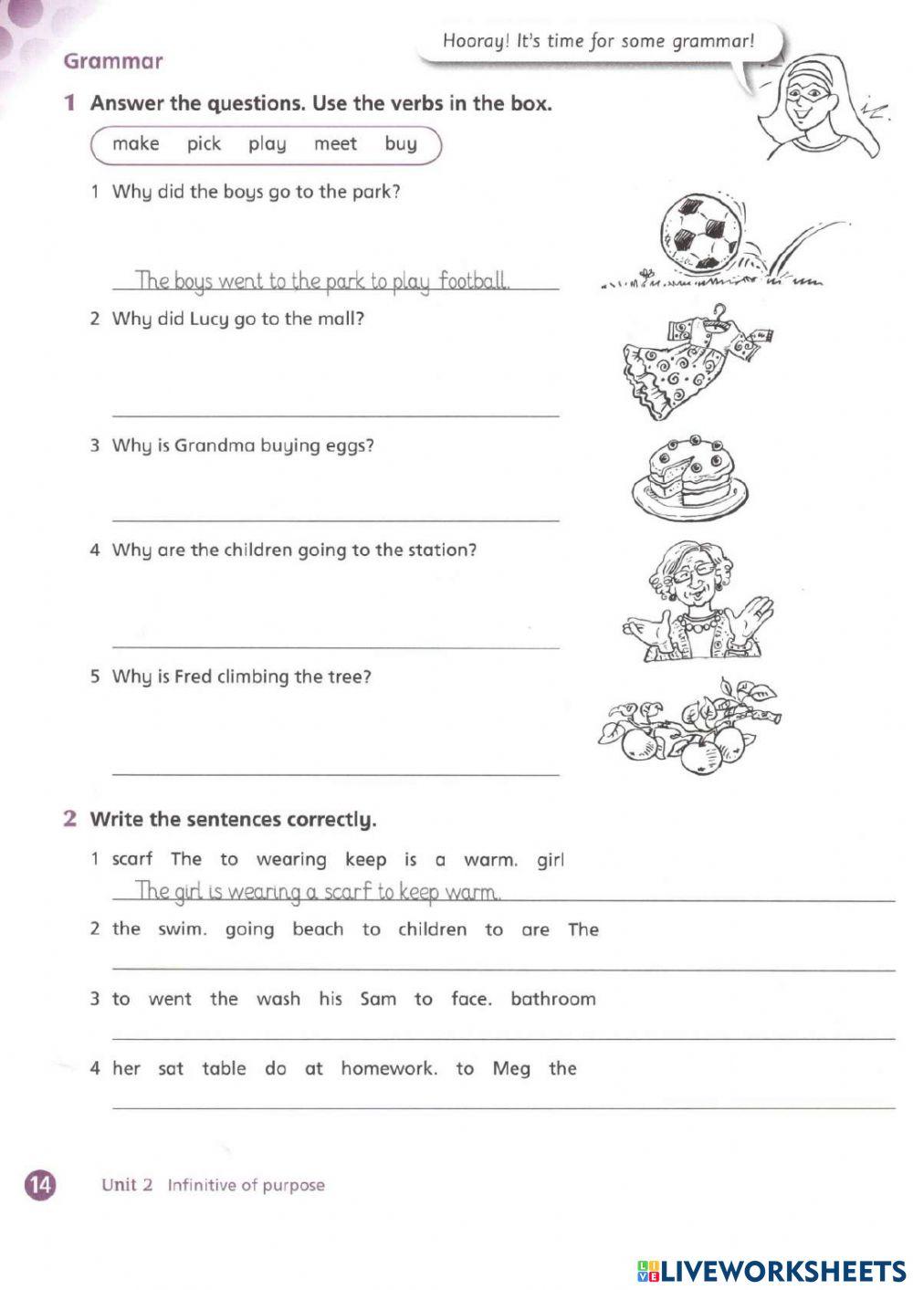 Infinitive of p… | Free Interactive Worksheets | 1718546