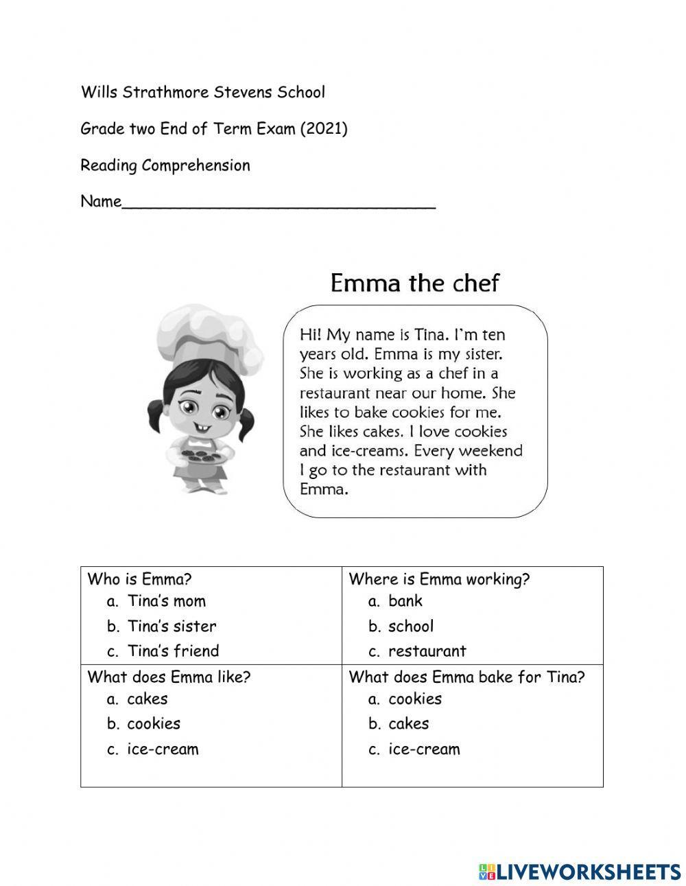 Reading Comprehension Online Exercise For Grade 2 Live Worksheets reading-comprehension-online-exercise-for-grade-2-live-worksheets