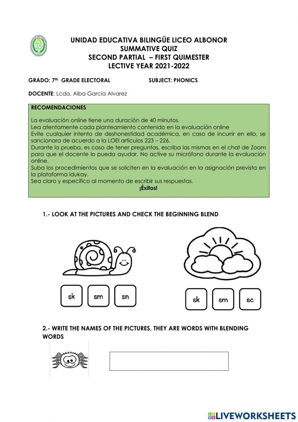 Phonics | Free Interactive Worksheets | 1719394