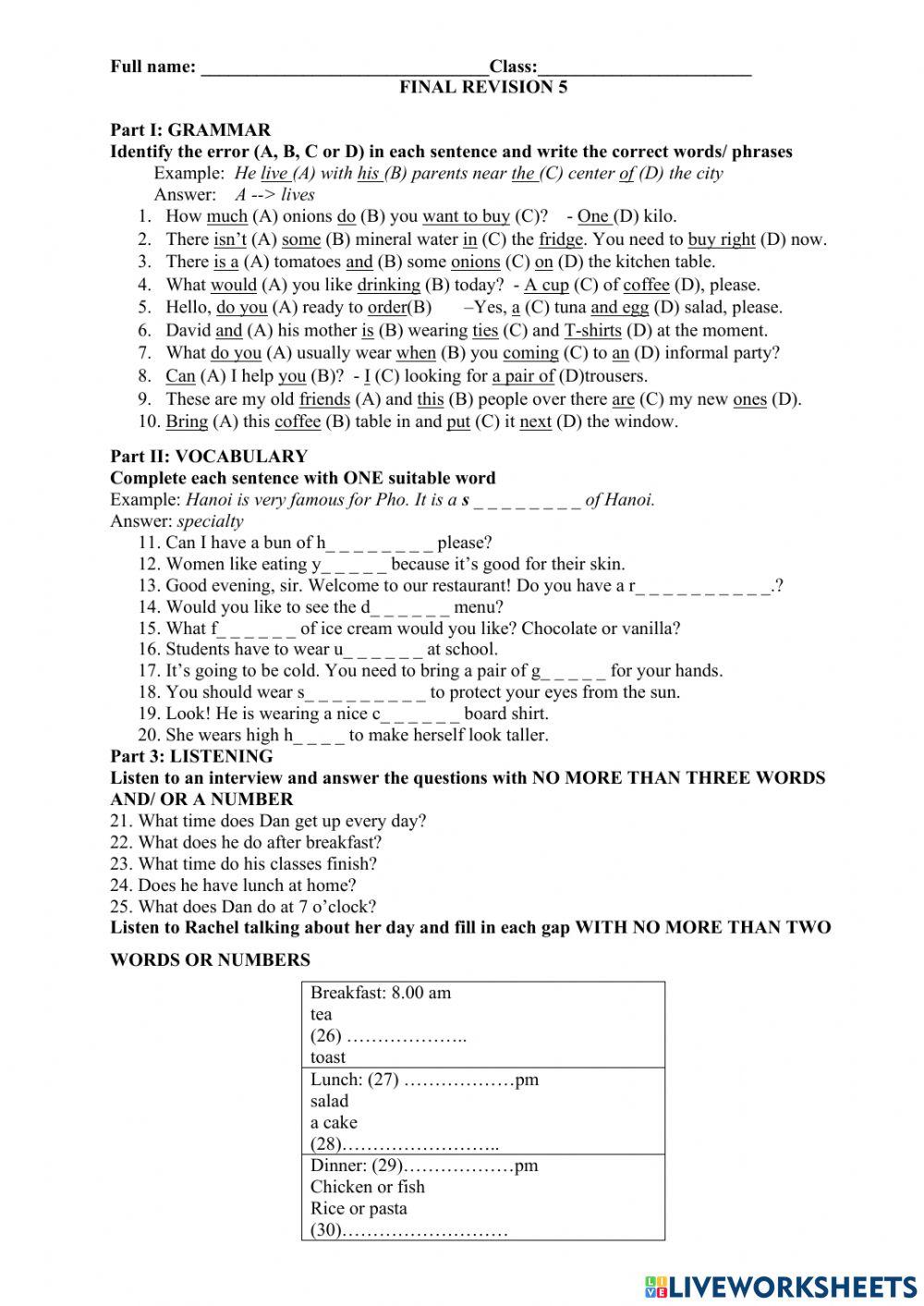 4226258 | FINAL REVISION | juliet75 | LiveWorksheets