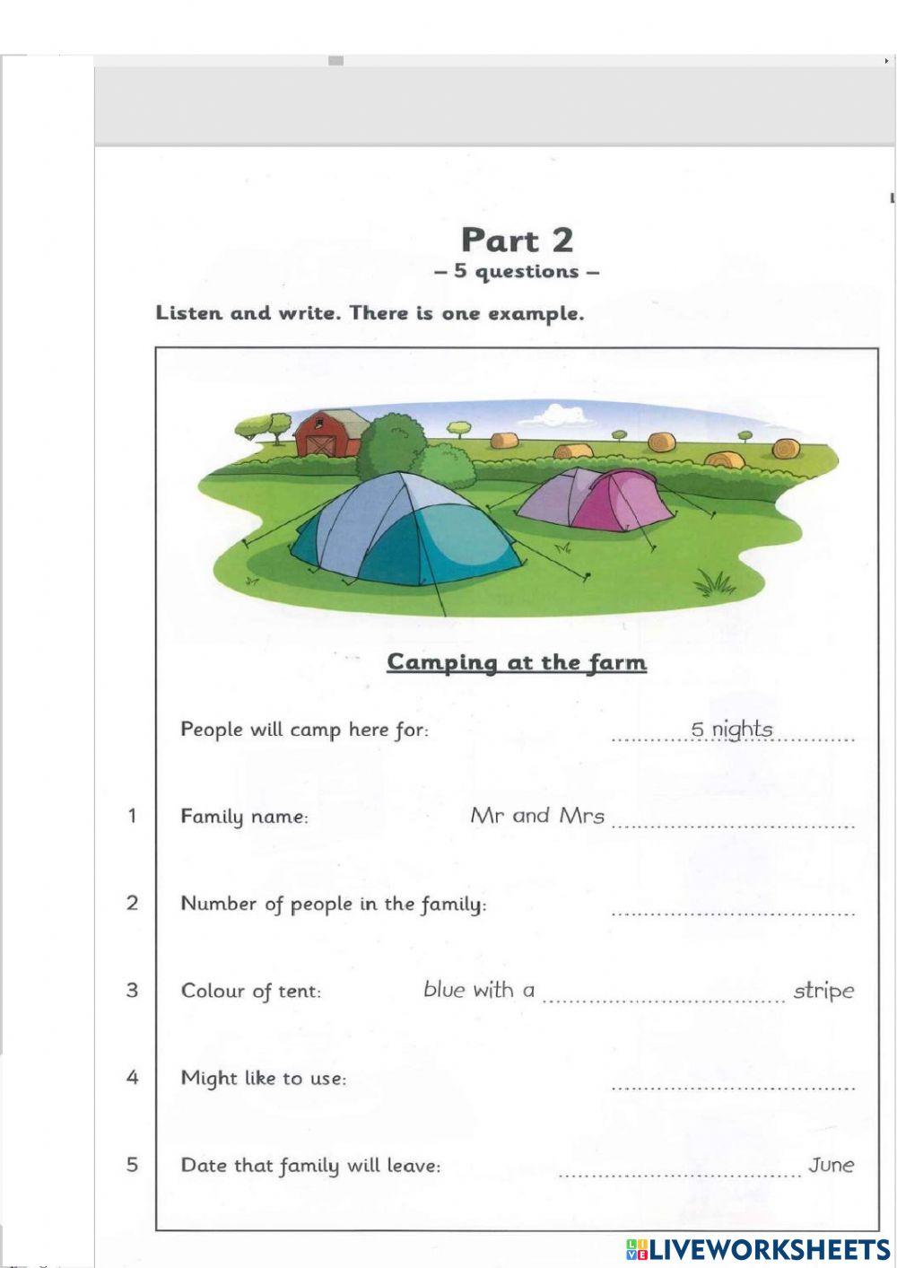 Flyers 9 Test 2-Listening online exercise for | Live Worksheets