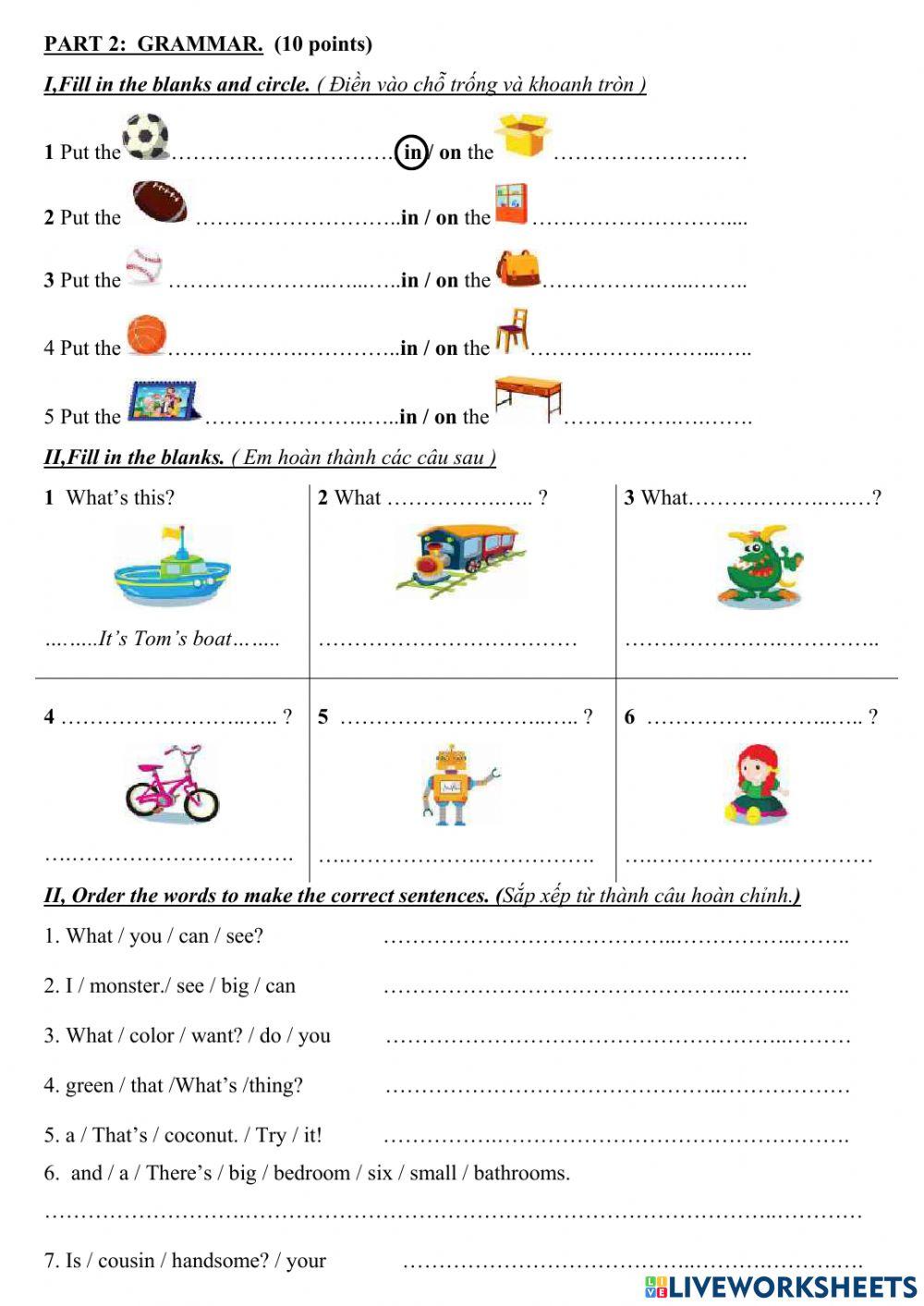 3A11-Final test 3 worksheet | Live Worksheets